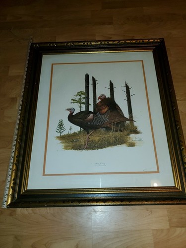 Ray Harm Sighed Print Framed Wild Turkeys | eBay