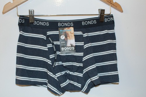 Bonds Men's Navy Blue & White Striped Guyfront Trunk Underwear Size ...