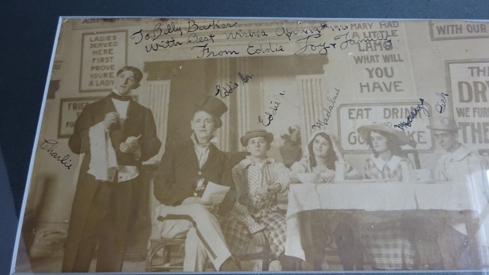 Eddie Foy Sr. 1921 autographed photo to Billy Barker WW1 Ace VC Canada ...