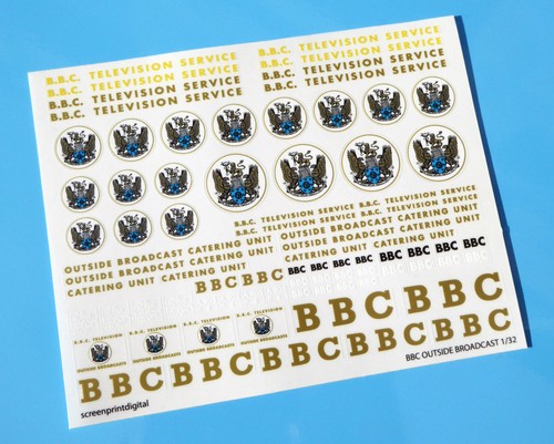 BBC OUTSIDE BROADCAST VEHICLE SLOT CAR 32nd SCALE Decals Stickers ...