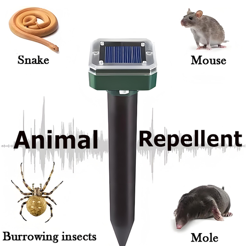 Animal Repeller Ultrasonic Solar Power Outdoor Pest Cat Mice Deer ...