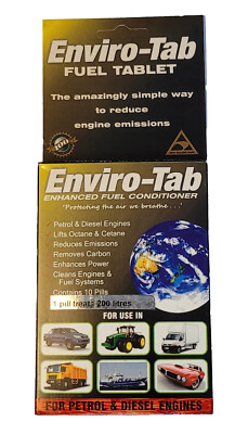 Enviro-Tab FUEL TABLETS Save Fuel Boost Octane Cut Emissions 10-Pack 200L tank | eBay UK