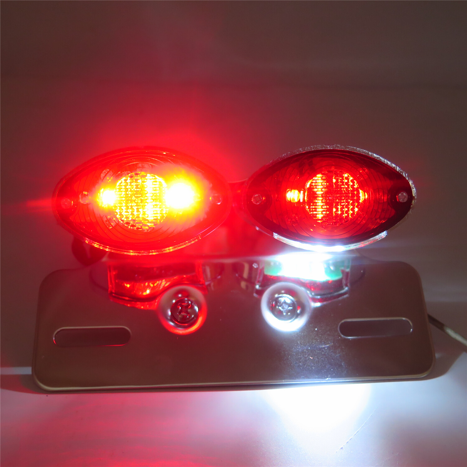 Motorcycle Rear Brake Stop Light License Plate Bracket LED Custom Tail ...