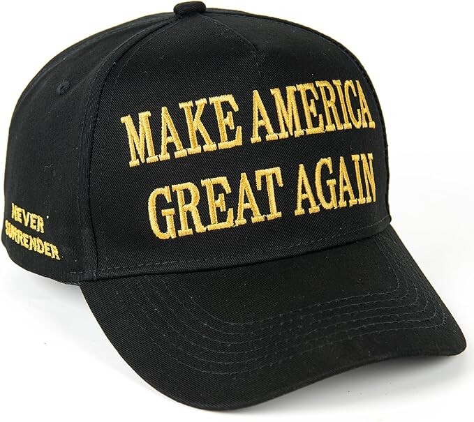 MAGA Hat Donald Trump Hat Red Black Dark MAGA One Size Black and Gold ...