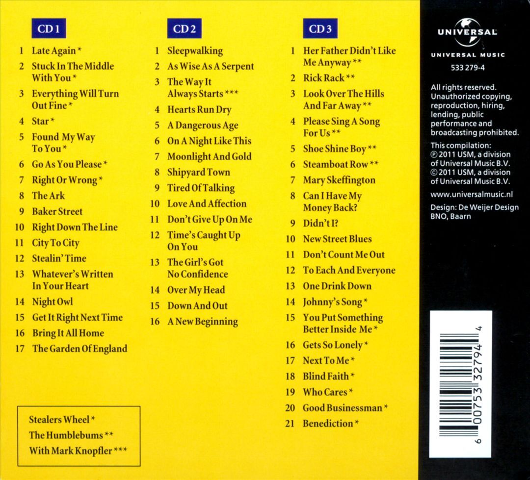 GERRY RAFFERTY/STEALERS WHEEL - COLLECTED [DIGIPAK] NEW CD 600753327944 ...