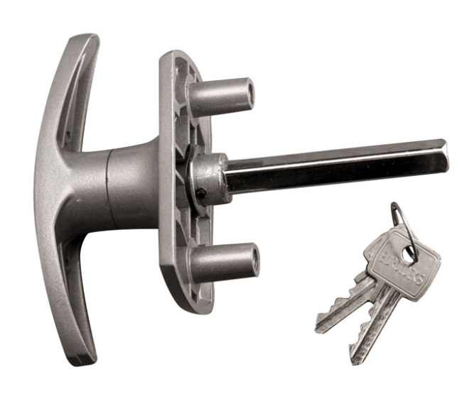 HENDERSON GARAGE DOOR LOCK HANDLE T Bar KEYS MERLIN DORIC GREY SILVER ...