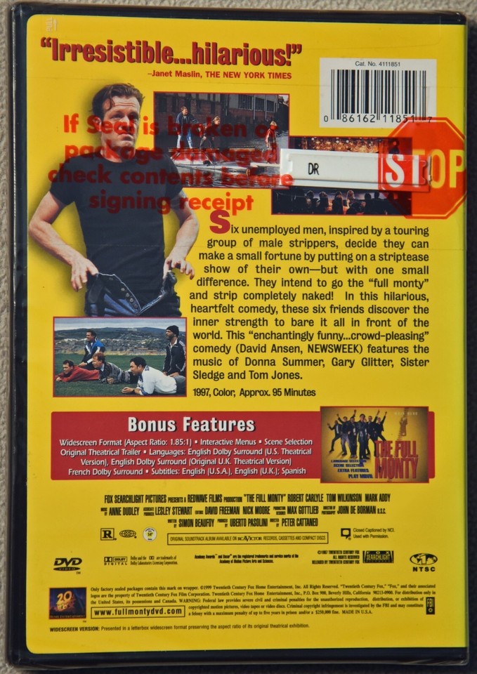 NEW- The Full Monty DVD Robert Carlyle, Mark Addy & Tom Wilkinson | eBay