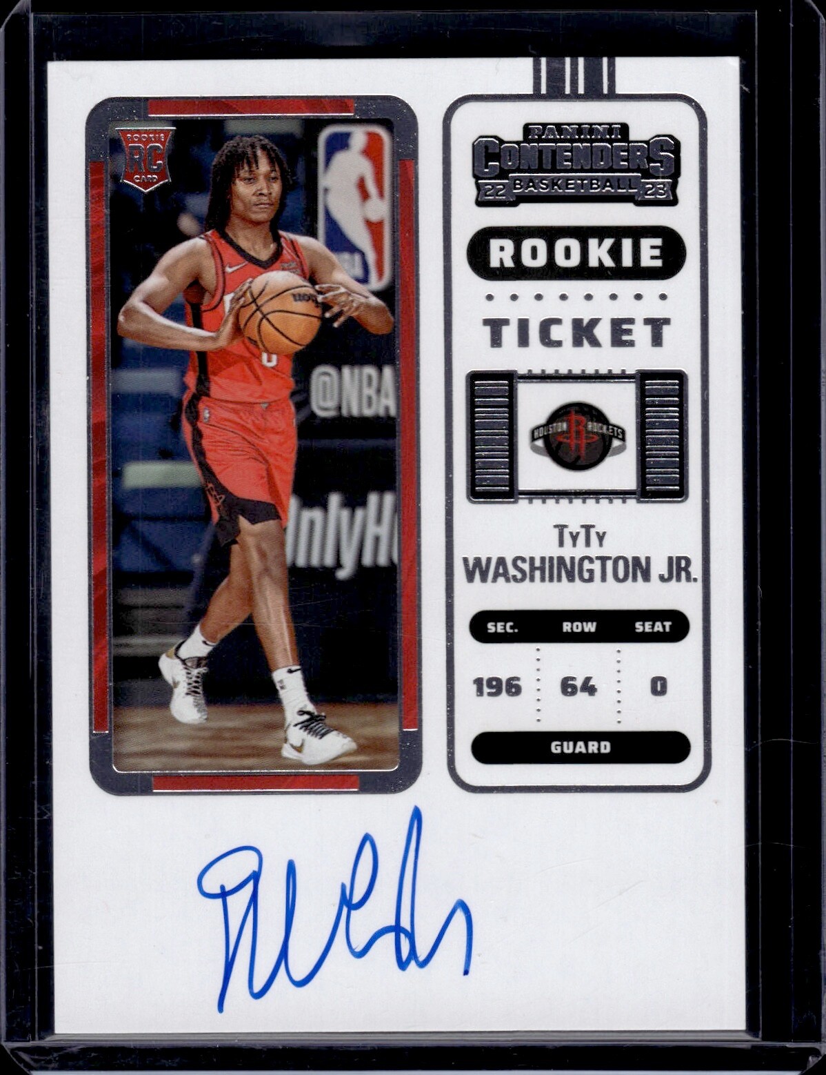2022 23 Panini Contenders TyTy Washington Jr ROOKIE TICKET AUTO signed ...