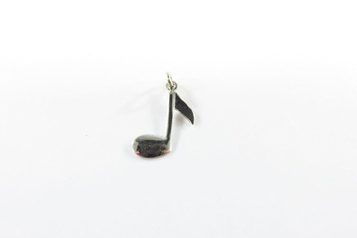 Eighth Note Musical Note Pendant or Charm Sterling Silver No Polish ...
