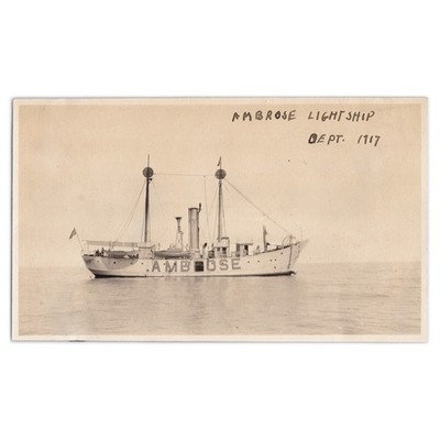 Ambrose Lightship New York - 1917 Photo - WWI Era LV-87 Ship - Maritime ...