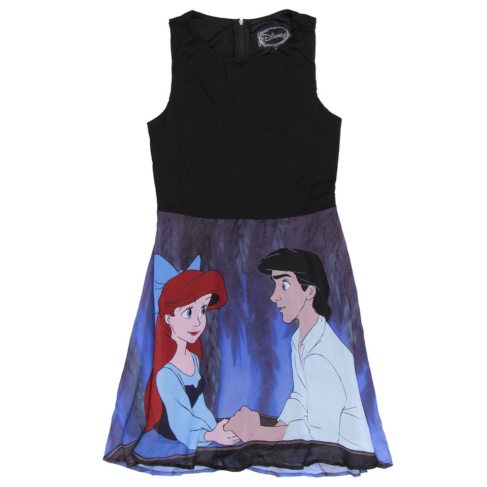Disney The Little Mermaid Womens' Ariel And Eric Kiss The Girl Skater ...