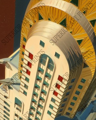 Chrysler Building View Painting Print - 3 Sizes, Art Deco New York City ...