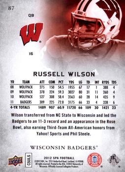 2012 SP Authentic #87 Russell Wilson WISCONSIN | eBay