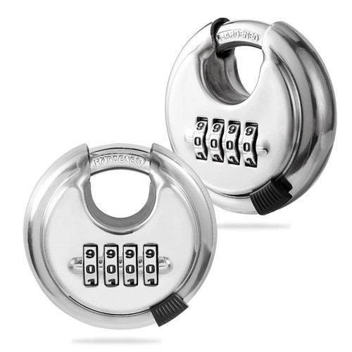 Round Combination Lock, Uncuttable Combination Disc Padlock, 3/8 Inch ...