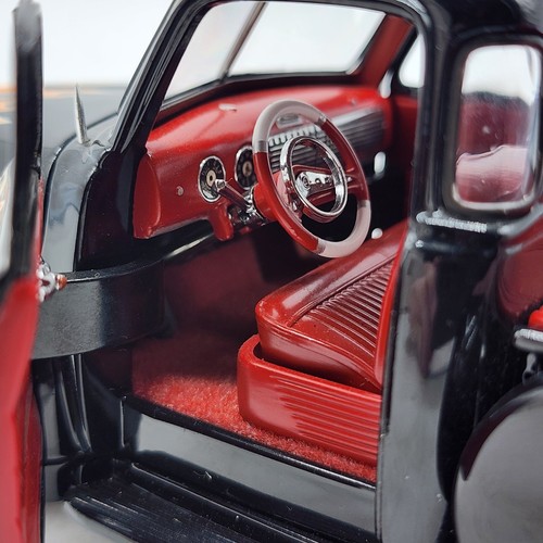 Danbury Mint 1953 Chevy Custom Pickup 1/24 Black W Flames W Box VHTF NO ...