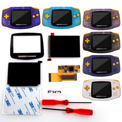 GBA Backlight IPS V2 LCD Screen Display Kit w/pre-cut Shell for GameBoy ...
