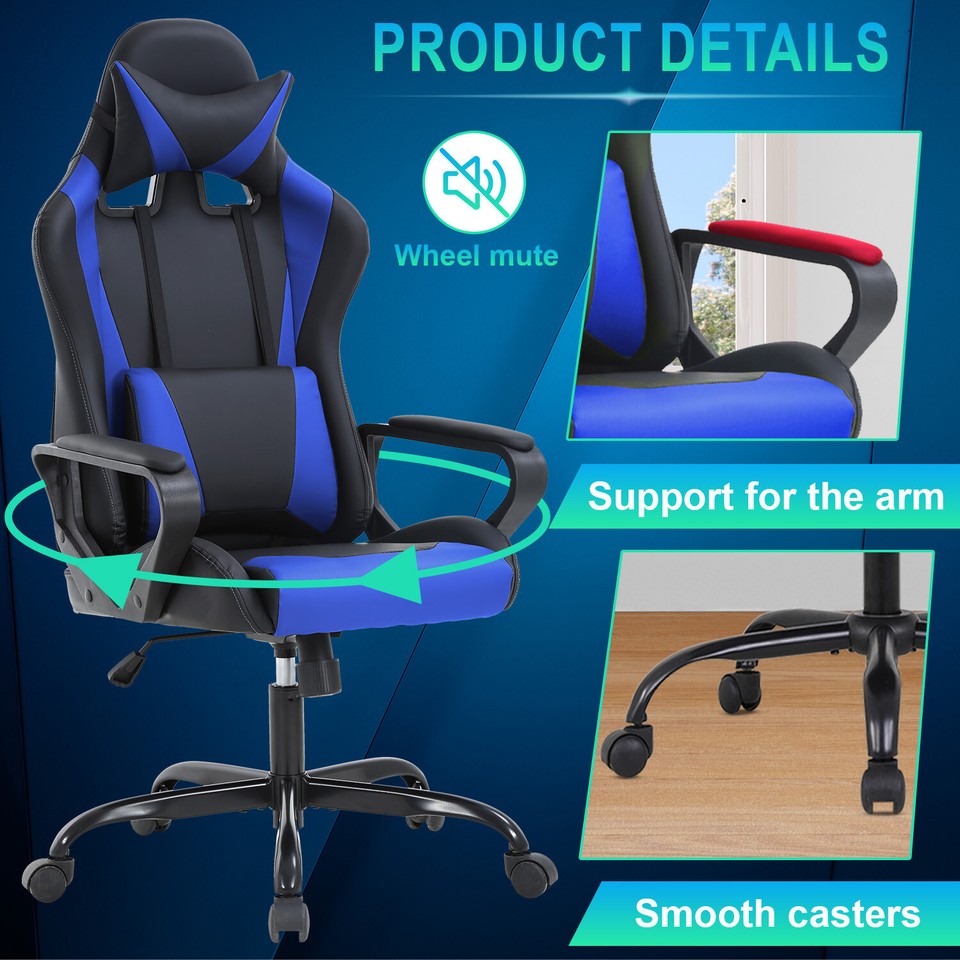 Ergonomic Racing Desk Chair Gaming Chair Computer Chair with Armrests ...
