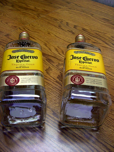 Two Jose Cuervo Gold Tequila 1.75 Liter Glass Handle Bottles Empty | eBay