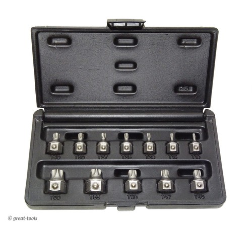 E-Z Red Torx Wrench Drive Set Low Profile Stubby Bits Automotive Hand ...