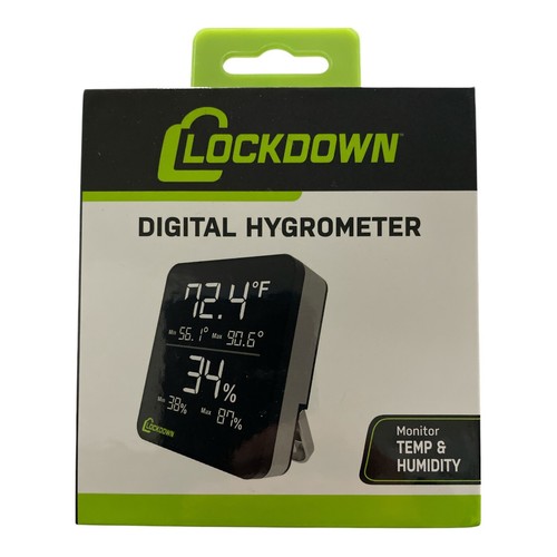 LOCKDOWN Digital Hygrometer with Backlit Screen Monitor Temp & Humidity ...