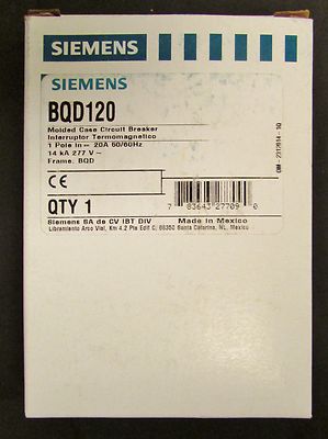SIEMENS Type BQD Circuit Breaker Single Pole 20 Amp BQD120 | eBay