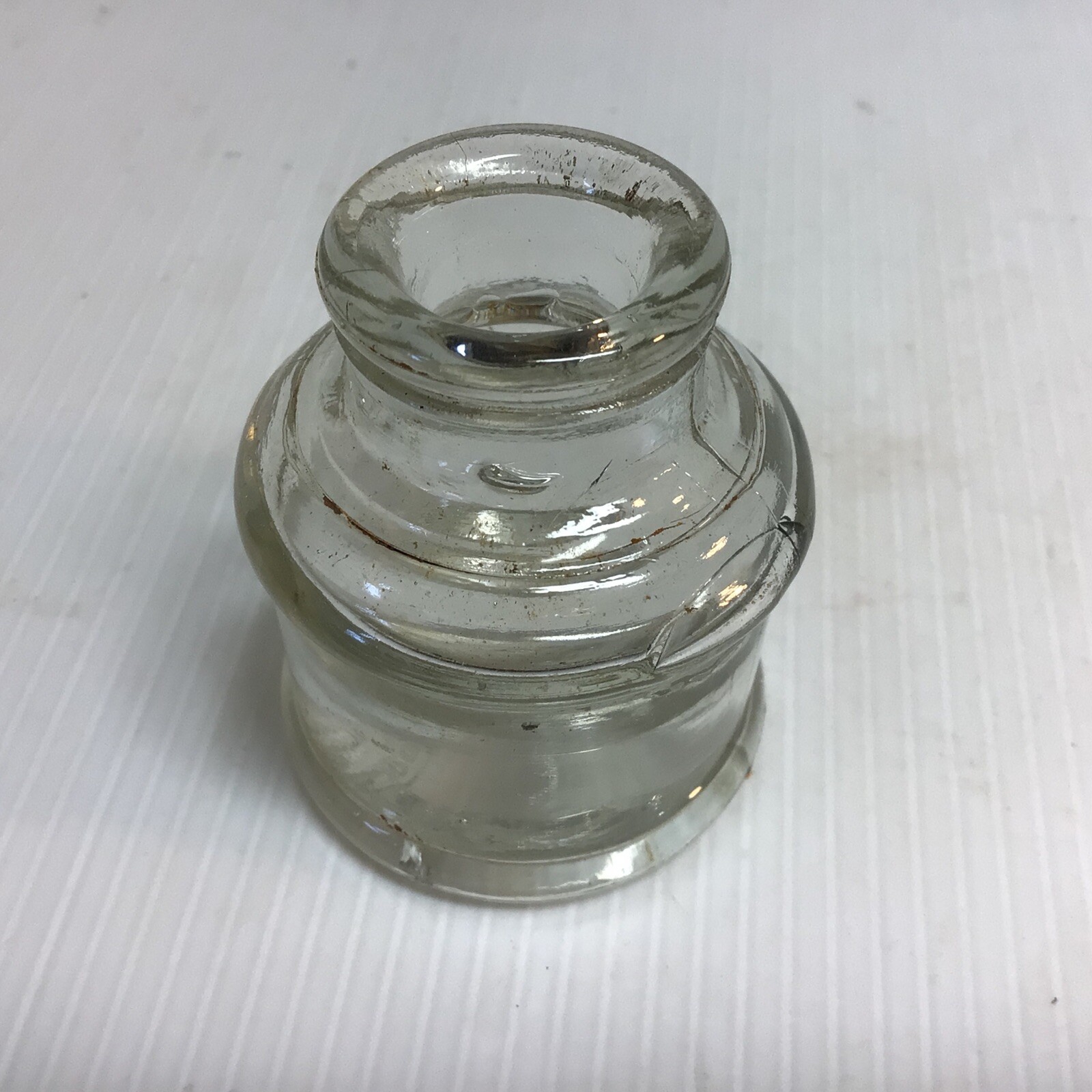 Vintage SANFORD'S Inkwell No 219 Clear Glass Cork Top Bottle Approx 2. ...