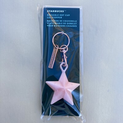 Starbucks Holiday 2023 Pink Reusable Silicone Star Hot Cup Lid Stopper ...