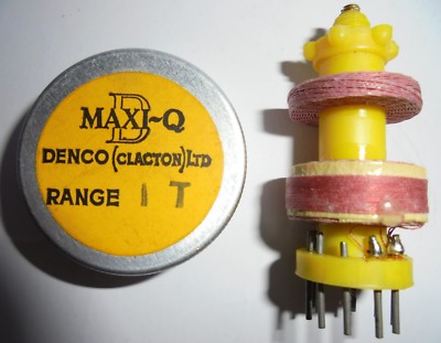 DENCO MAXI Q RADIO COIL ~ DUAL PURPOSE TRANSISTOR RANGE ~ YELLOW ~ 1T ...