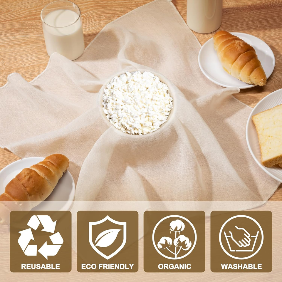 Cheese Cloths for Straining, 6PCS 20X20 Inch Grade 100 Cheese Cloth ...