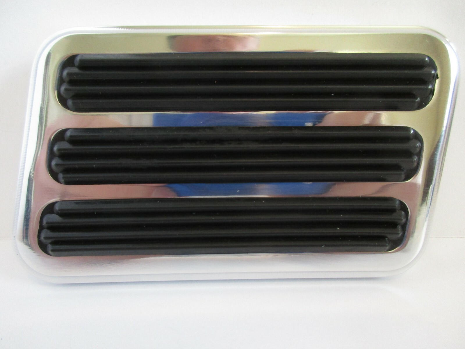 Polished Billet Aluminum Brake Pedal Pad Rectangle Chevy Ford Hot Rod ...