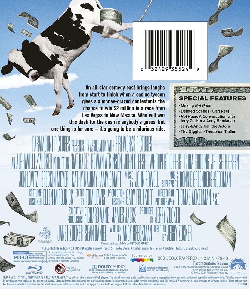 Rat Race (Blu-ray) Rowan Atkinson John Cleese Whoopi Goldberg Cuba ...