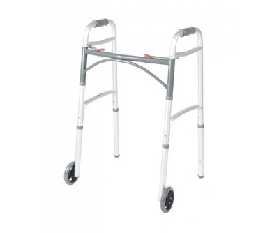 Drive Medical Deluxe Two Button Folding Walker with 5" Wheels | eBay