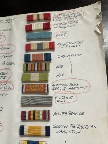 Large lot of Post WWl Veterans Organization Ribbons Some Very Rare g221 ...