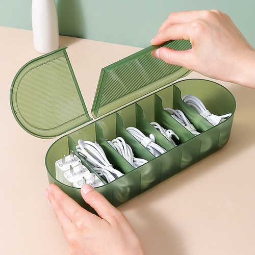 Cable Storage Box Multi-purpose Space-saving Desktop Charging Plug Data ...