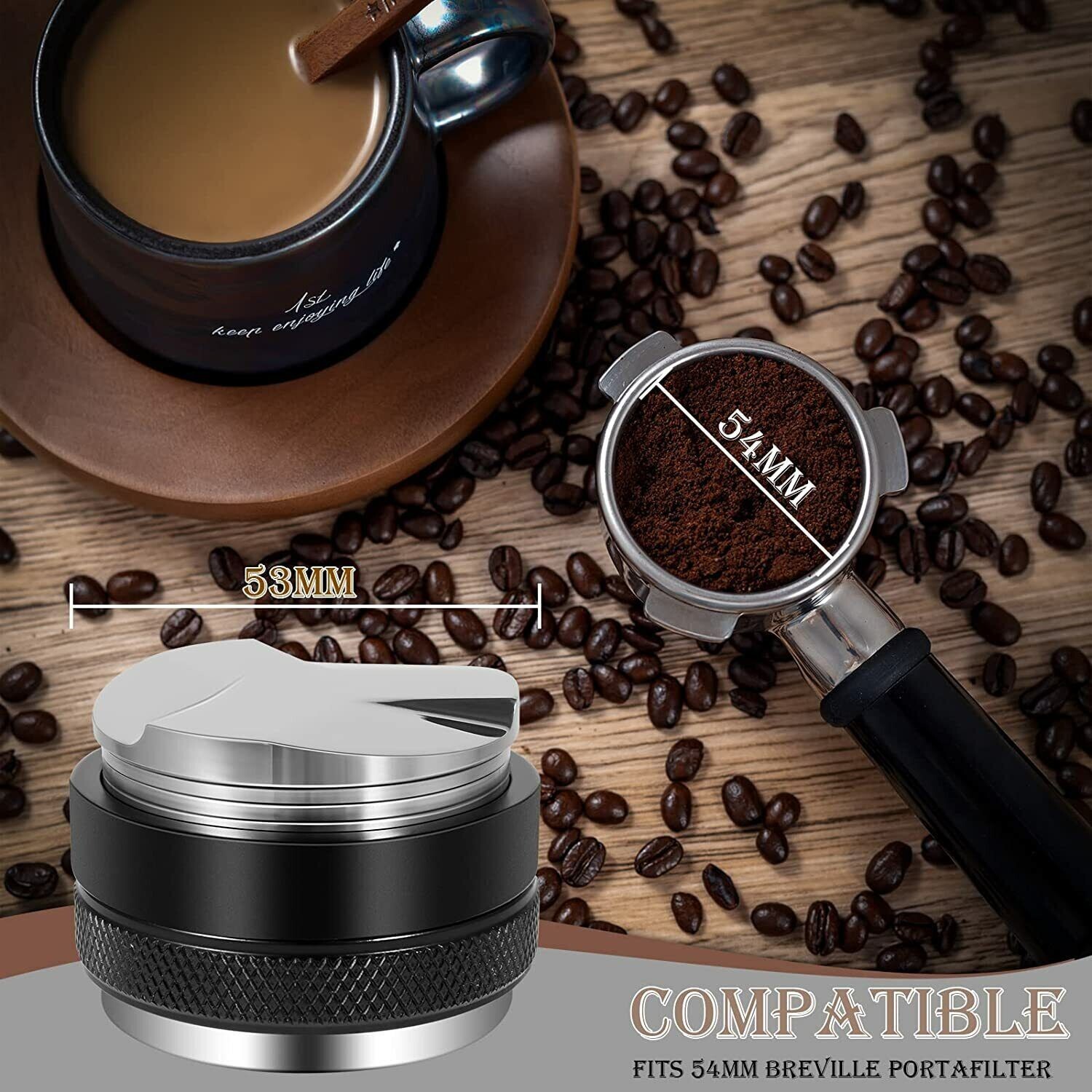 53mm Coffee Distributor & Tamper Dual Head Coffee Leveler Tool | eBay