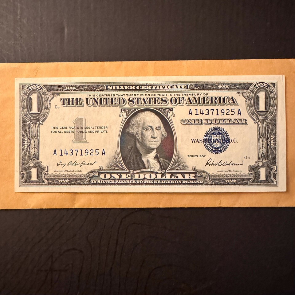 PERFECT 1957 Series A silver certificate blue seal dollar bill MUST SEE ...