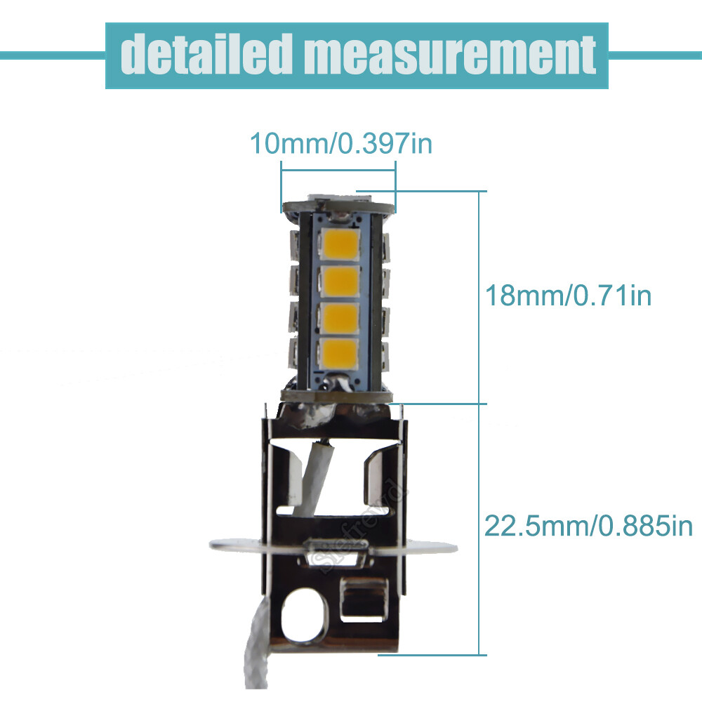 6V H3 LED BULB WARM WHITE TORCH MOTORBIKE MOTORCYCLE HEADLIGHT HEADLAMP ...