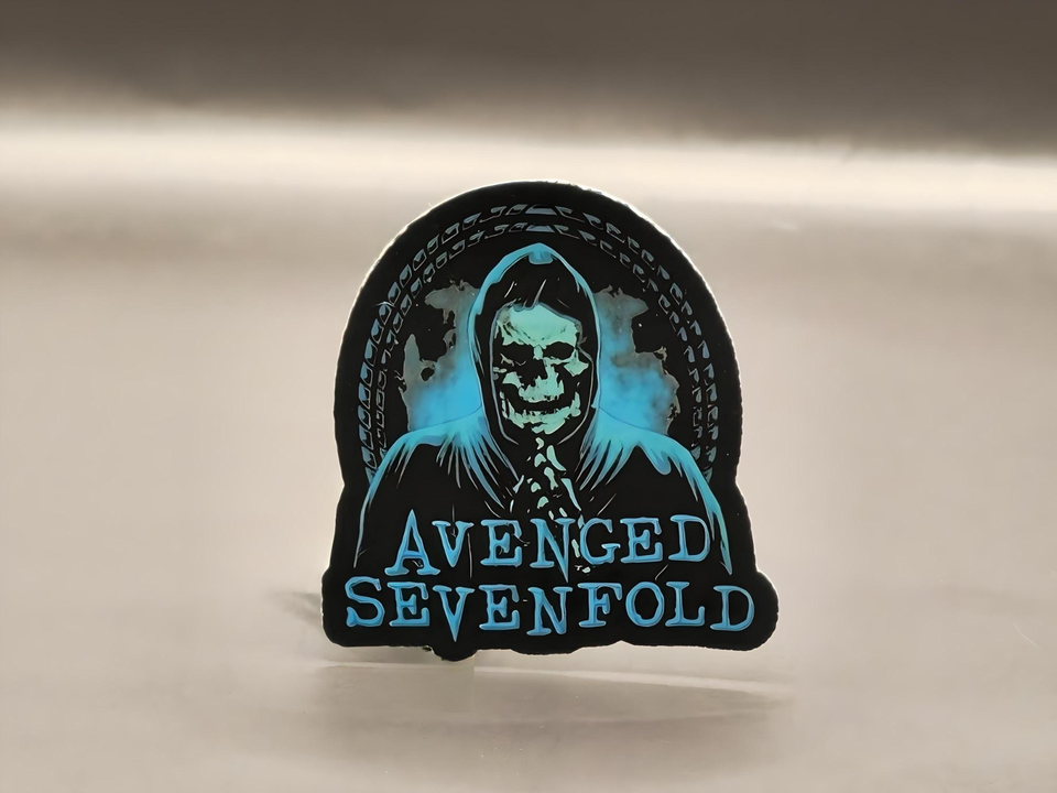 Heavy Metal Stickers Deathbat Skull Vinyl Decals Art Rock Band Avenged ...