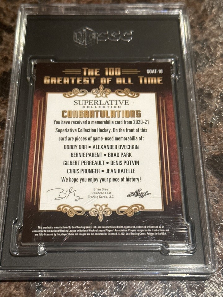 2020 Superlative Collection red 5/5 goat-10 Orr/Ovechkin/Parent/Park ...