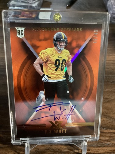 T. J. Watt Rookie Autographed Football Card. 46/49 | eBay
