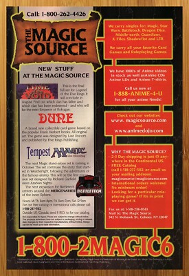 1997 The Magic Source Print Ad/Poster Magic The Gathering Battletech ...