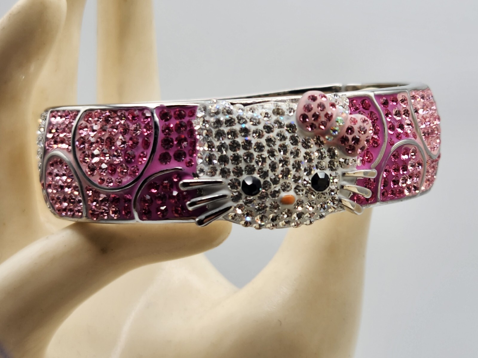 RARE Hello Kitty 19mm Wide Bangle Bracelet Plenty Spa… - Gem