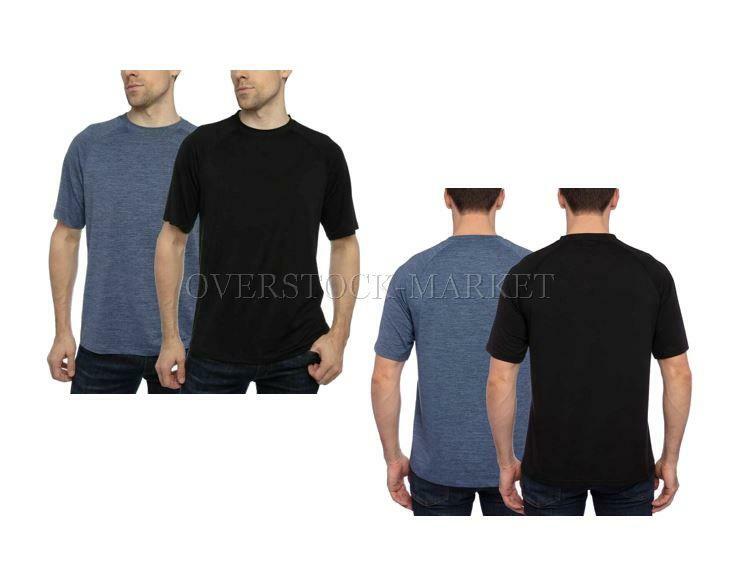 NEW MEN'S GLACIER PERFORMANCE 2 PACK EVERYDAY TEE 4 WAY STRETCH T-SHIRT ...