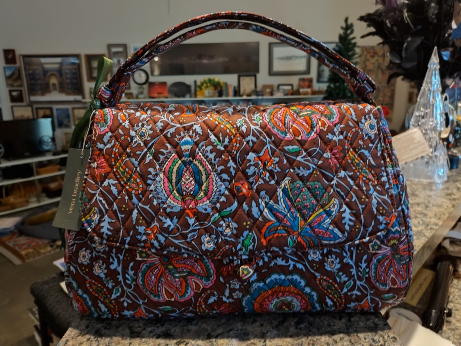 NWT Vera Bradley XL Rothvale Shoulder Handbag in Marrakesh Cinnamon | eBay