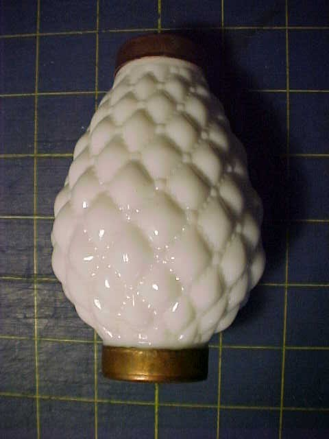 LIGHTNING ROD BALL! WHITE MILK GLASS, TEXTURED, 4.5" EGG SHAPED WITH ...