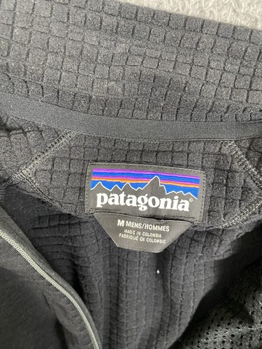 Patagonia R1 Regulator Jacket Mens Medium M Black 1/2 Zip Pullover Grid ...