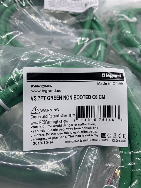 LEGRAND #566-120-007 VS 7 FT Green Non Booted C6 CM for sale online | eBay