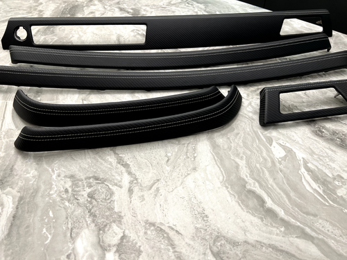 BMW E90 M3 CARBON LEATHER Interior Trim Kit set WHITE STITCHES LHD ...