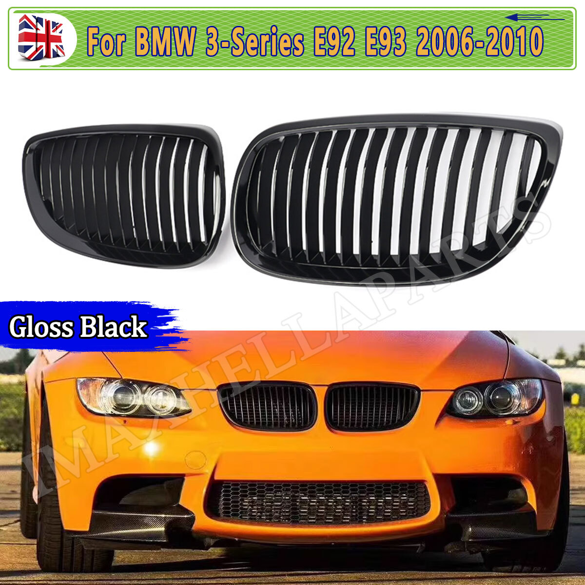 Pair For BMW Pre-LCI E92 E93 Coupe M3 325i 330i Front Bumper Kidney ...