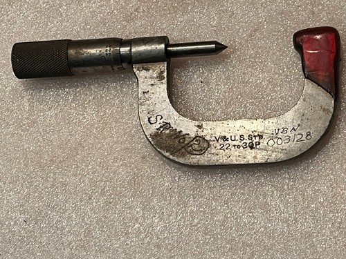 1"-2" Screw Thread Chromed Micrometer 585D Starrett, 22-30 Pitch, .001 ...